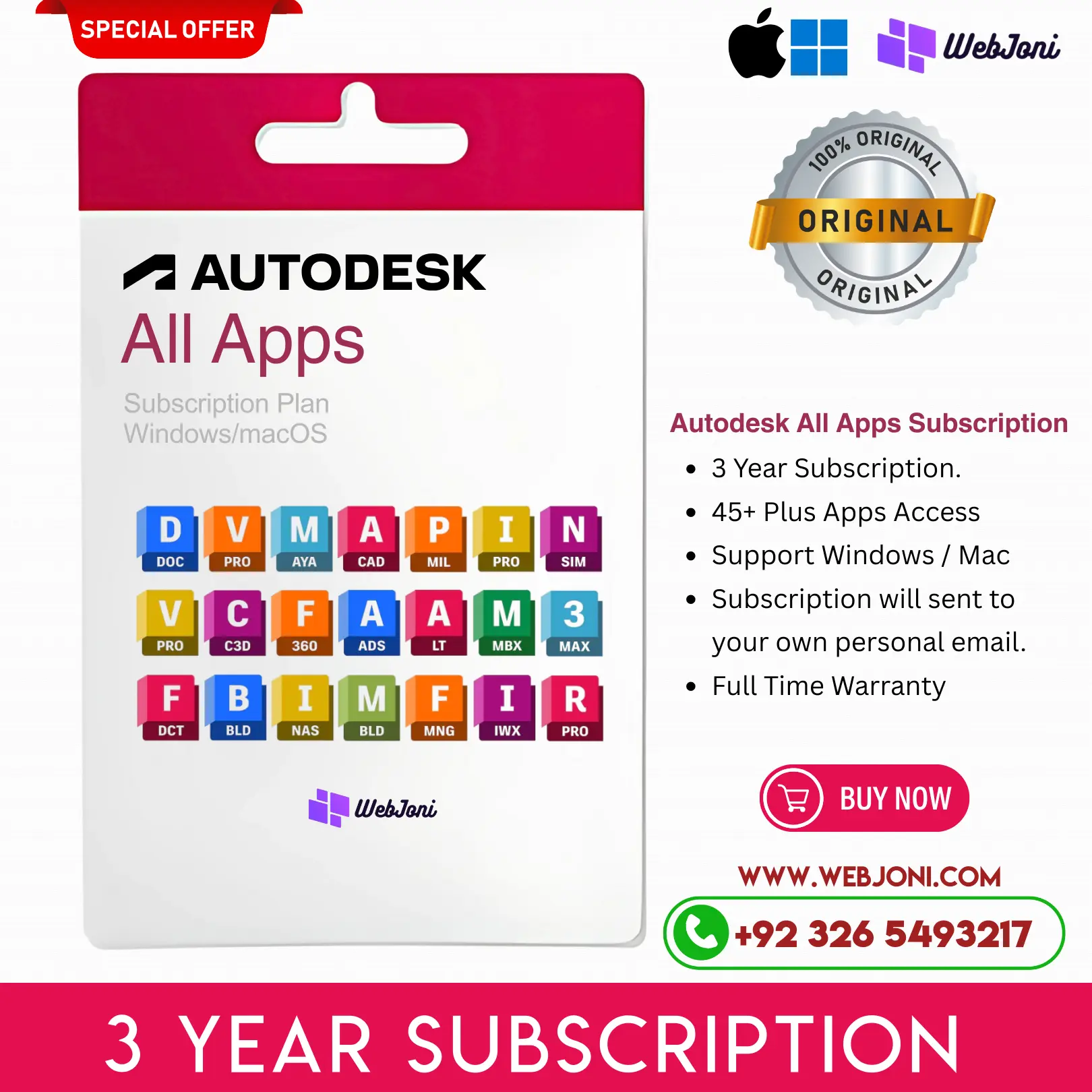 Autodesk All Apps 3-Year Subscription – 45+ Tools | WebJoni